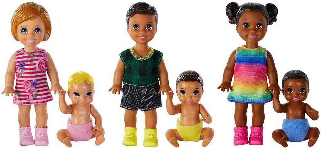 MATTEL BRB Barbie malí sourozenci set 2 panenky batole + miminko 3 ...
